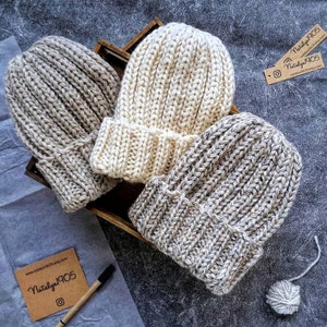 Easy Knit Hat Pattern, Ribbed Winter Beanie PDF, Beginner Hat Knitting Pattern for Women Men - Etsy