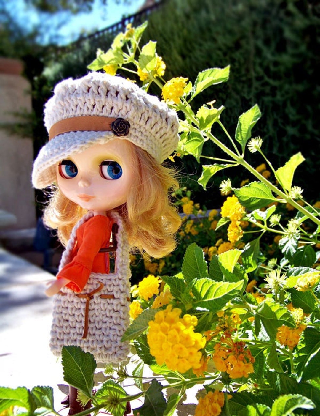 Blythe Newsboy Hat and Bag Crochet Pattern, Doll Clothes Outfit, Easy ...