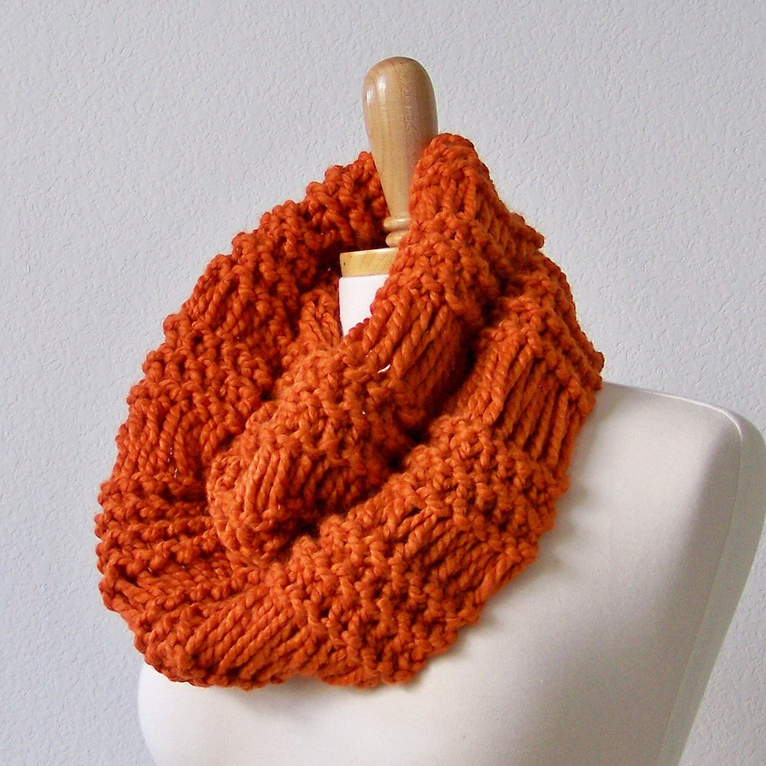 Easy Infinity Scarf Knitting Pattern, Chunky Knit Cowl Pattern ...