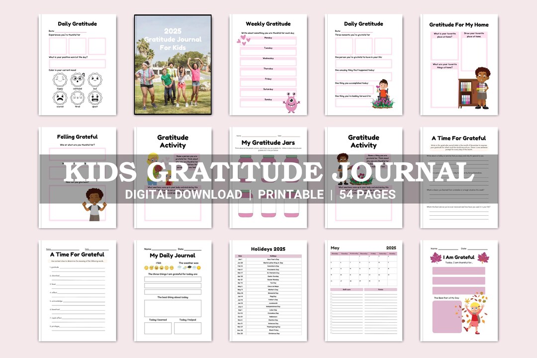 2025 Kids Gratitude Journal – Daily Reflection, Positive Thinking, and ...