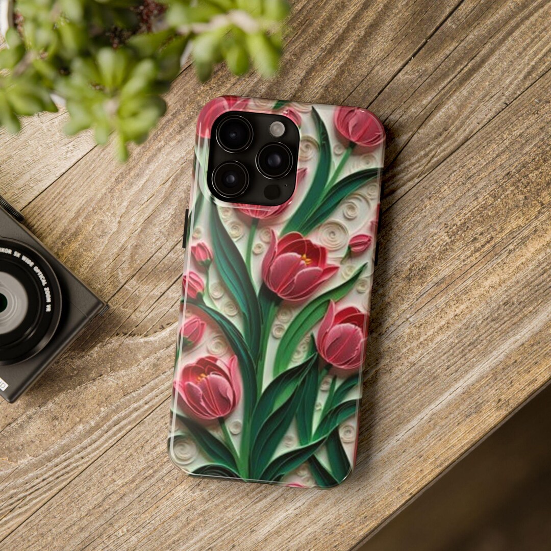 3D Tulip Garden Blooming Beauty Phone Case Tough, Elegant Protection ...
