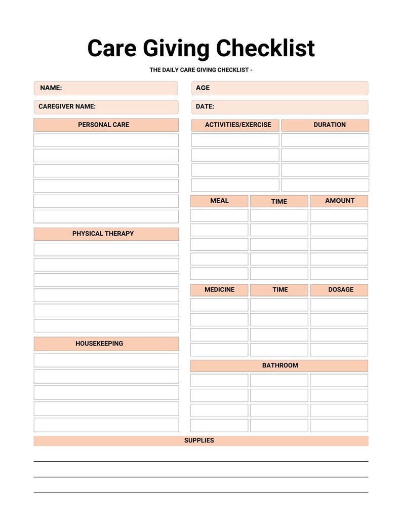Printable Caregiver Organizer | Track Tasks, Health Logs and Doctor ...