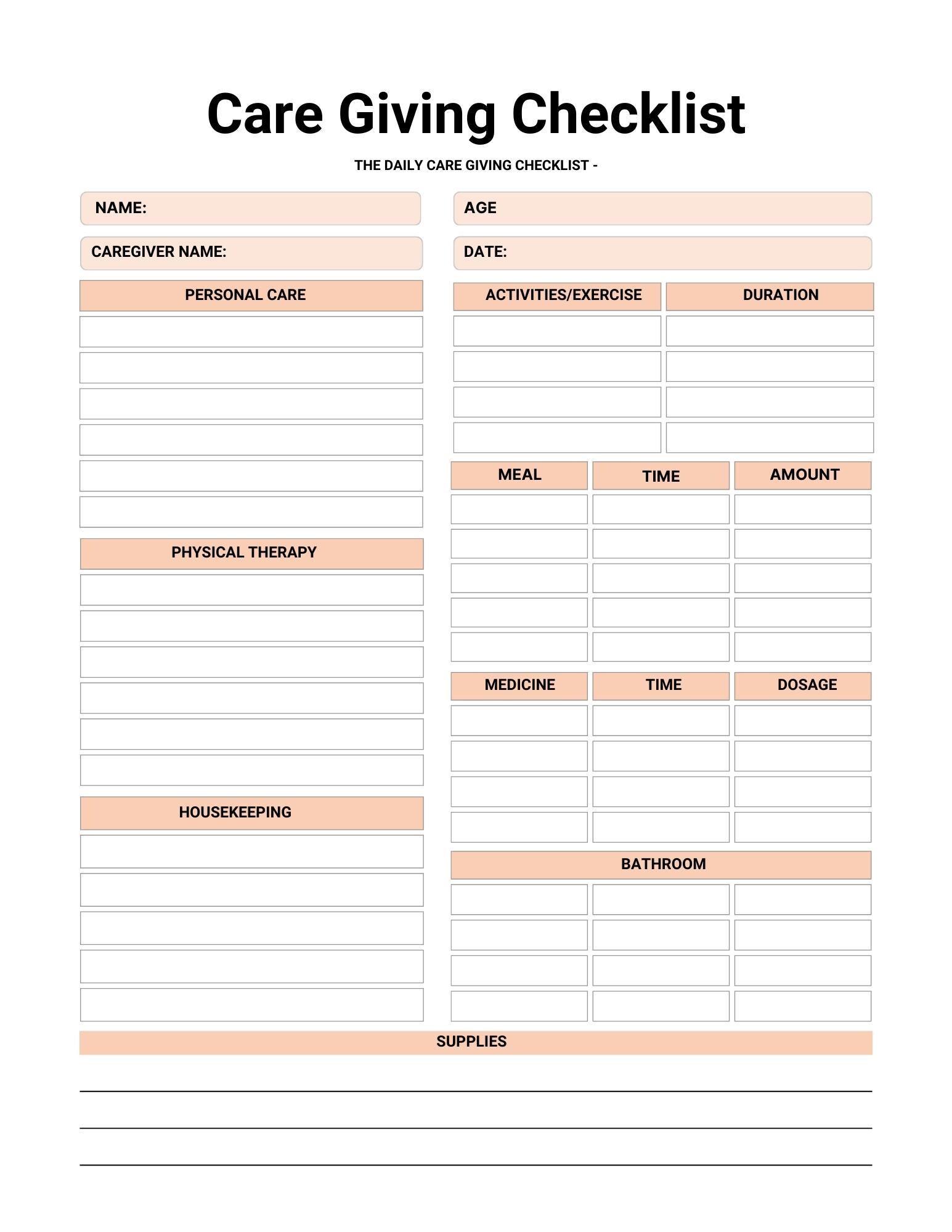 Printable Caregiver Organizer | Track Tasks, Health Logs and Doctor ...