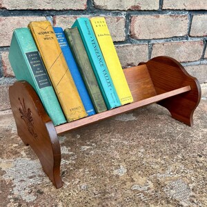 Rustic Wood Table Top Book Shelf, Counter Top Book Riser, Engraved ...