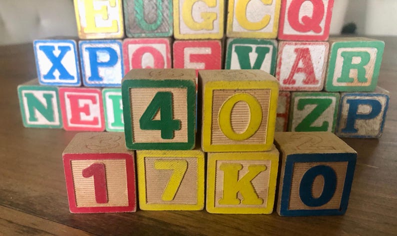 Vintage Building Blocks, Kid's Wood Blocks, Wooden Building Blocks ...