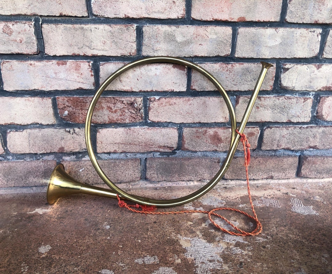 Vintage Large Brass Horn, Horn Decor, Decorative Horn, Christmas Horn ...