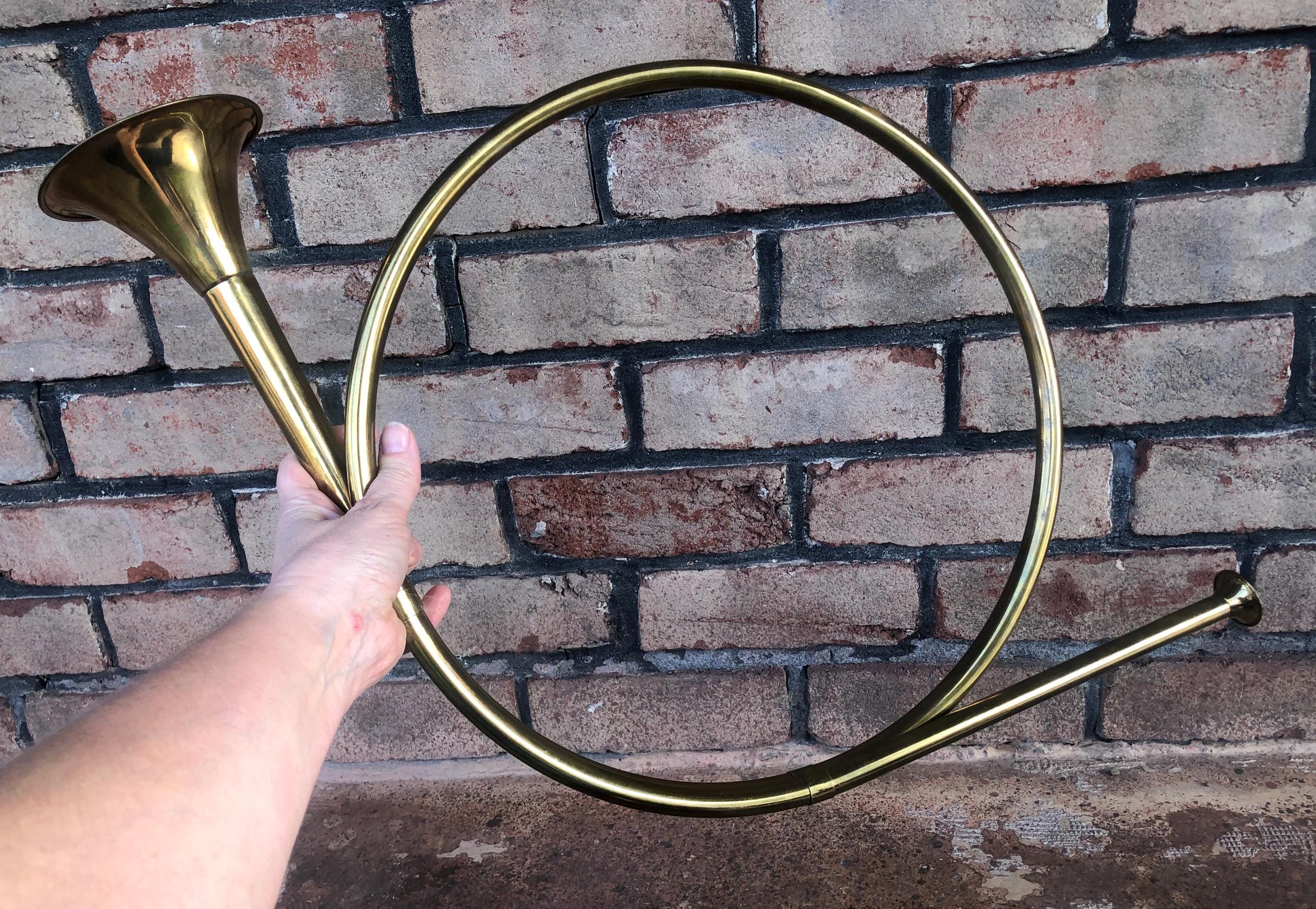 Vintage Large Brass Horn, Horn Decor, Decorative Horn, Christmas Horn ...