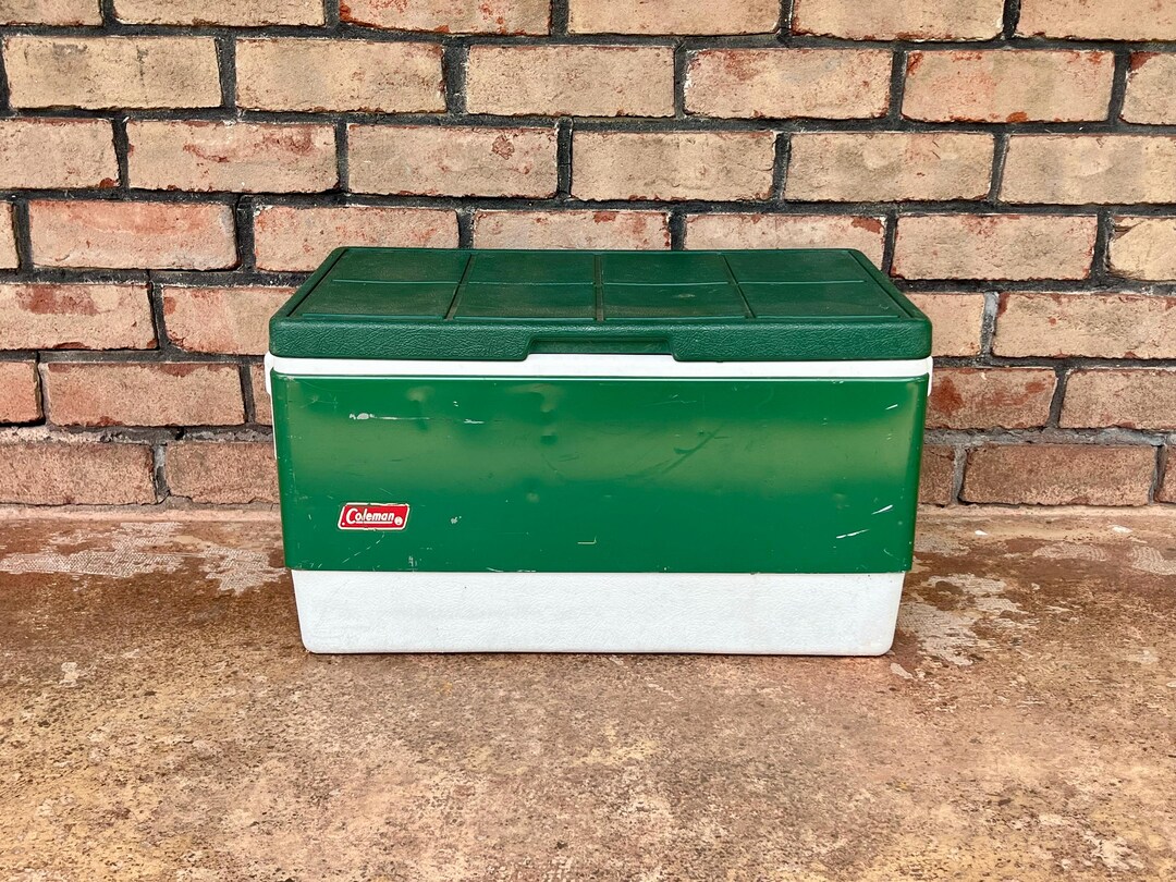 Vintage 1970s Coleman Green & White Cooler: Retro Picnic Ice Chest - Etsy