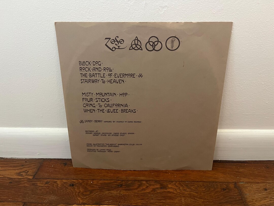 Vintage Led Zeppelin Zoso Vinyl Record, Original Album, 1971, Led ...
