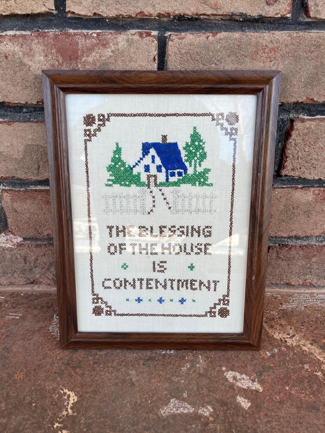Vintage Framed Needlepoint Art, the Blessing of the House is ...