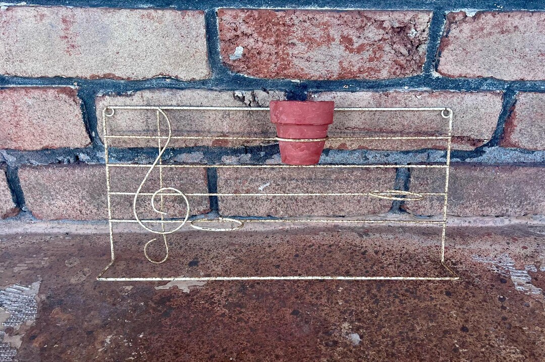 Vintage Wire Planter Wall Shelf, Wall Shelf With Planter Holders ...