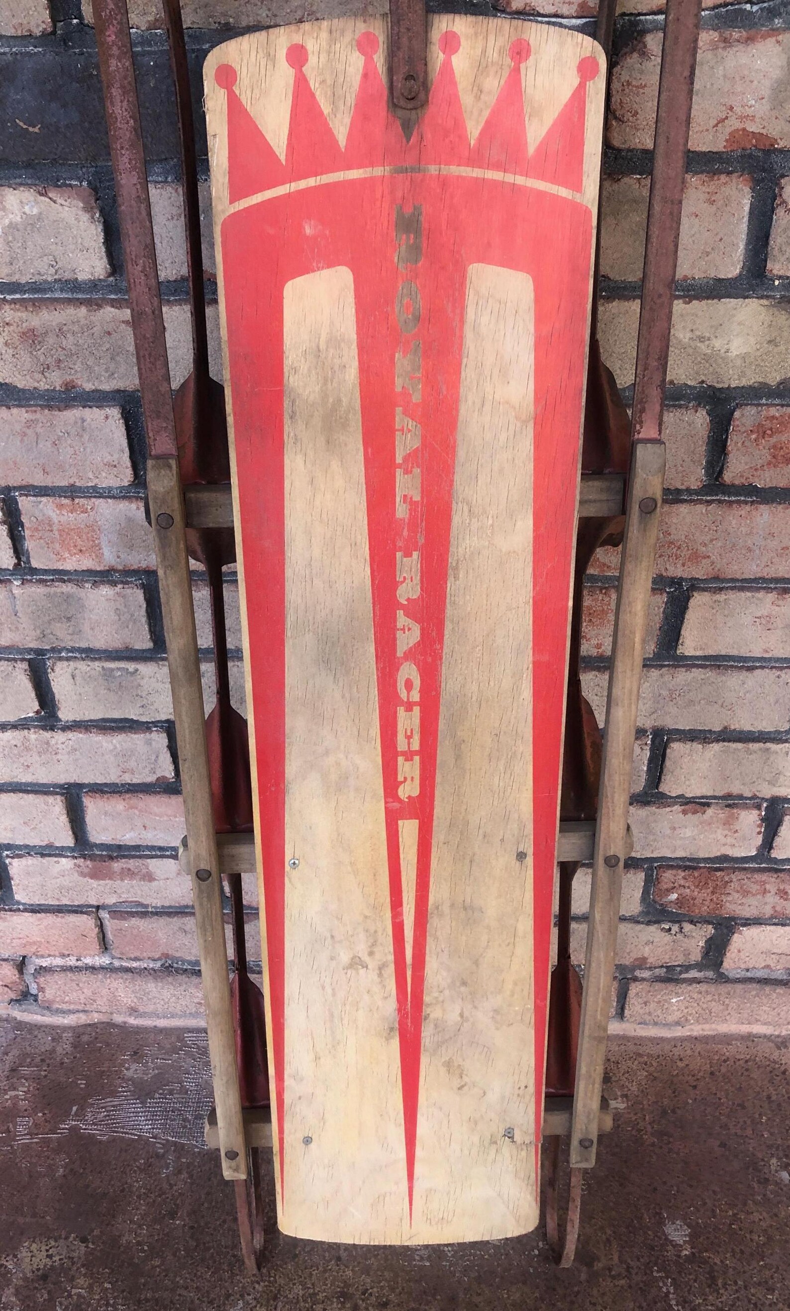 Vintage Royal Racer Sled, Vintage Wood Sled, Metal Rails, Winter Decor ...