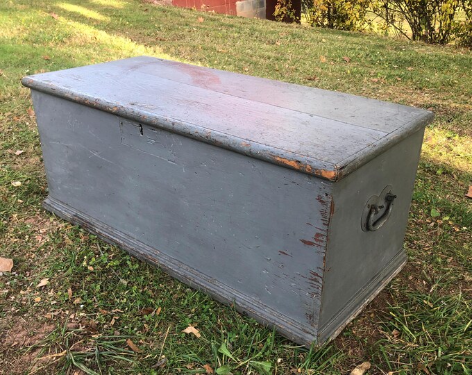 Vintage Trunk, Blanket Box, Blanket Trunk, Wood Trunk, Primitive Trunk ...
