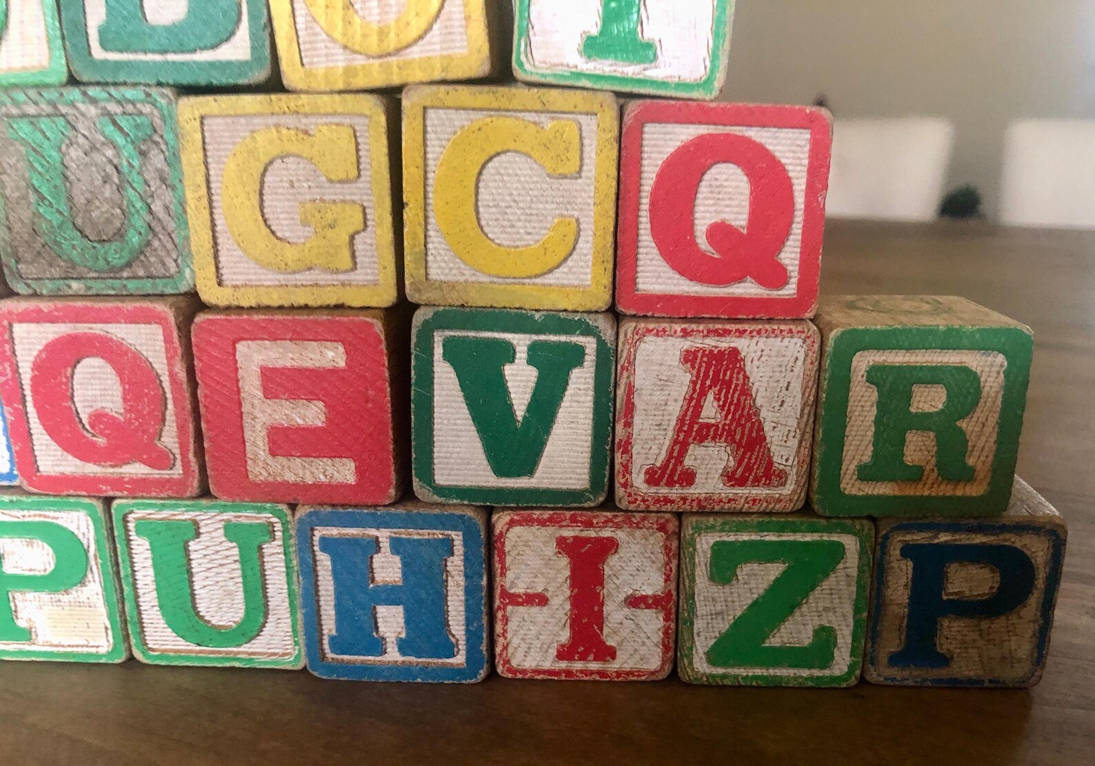 Vintage Building Blocks, Kid's Wood Blocks, Wooden Building Blocks ...