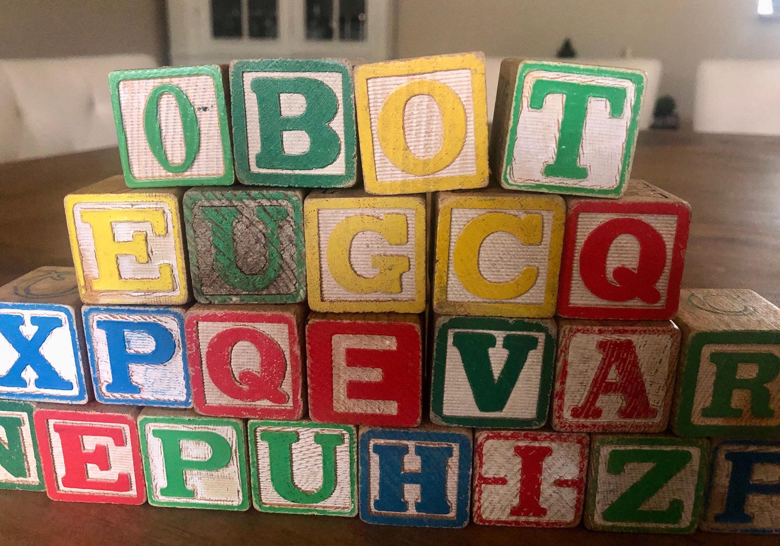 Vintage Building Blocks, Kid's Wood Blocks, Wooden Building Blocks ...