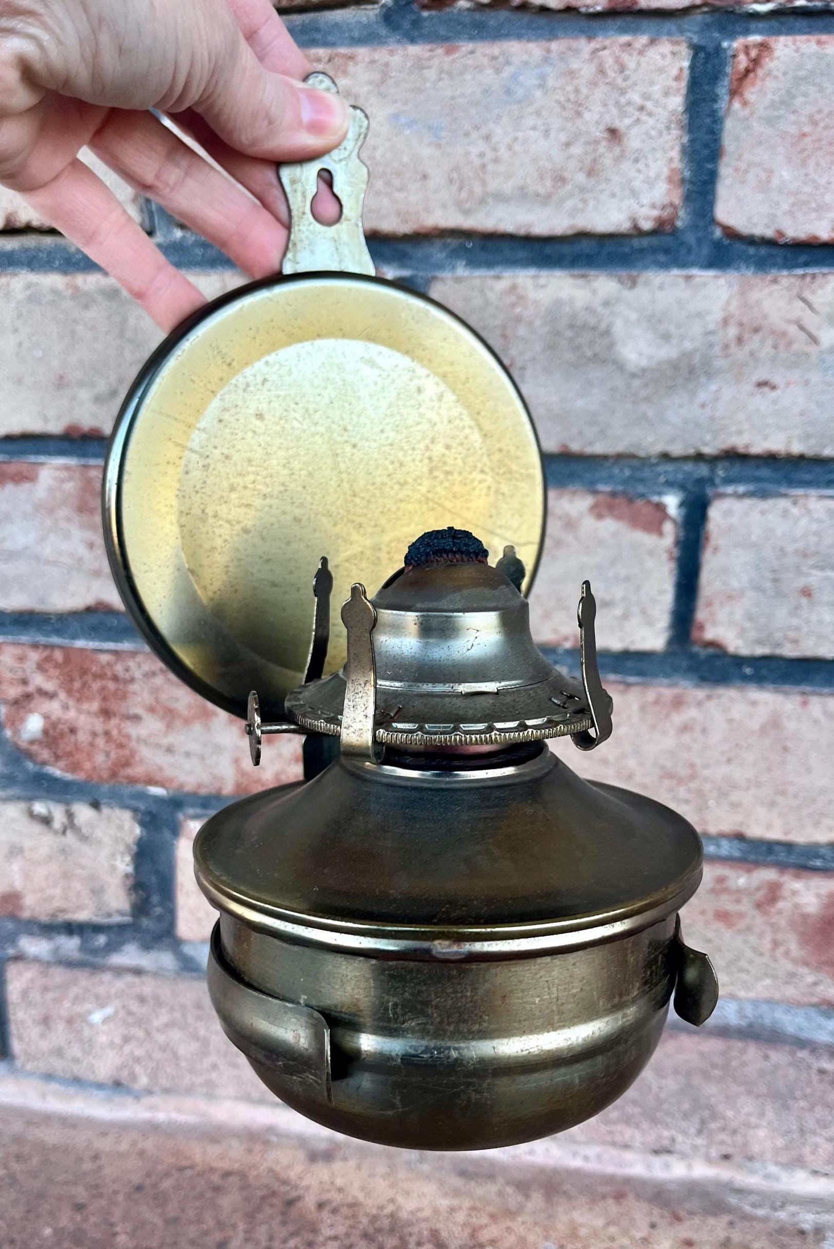 Vintage Metal Oil Lamp, Wall Mount Oil Lamp, Table Top Metal Oil Lamp ...