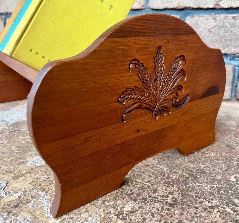 Rustic Wood Table Top Book Shelf, Counter Top Book Riser, Engraved ...