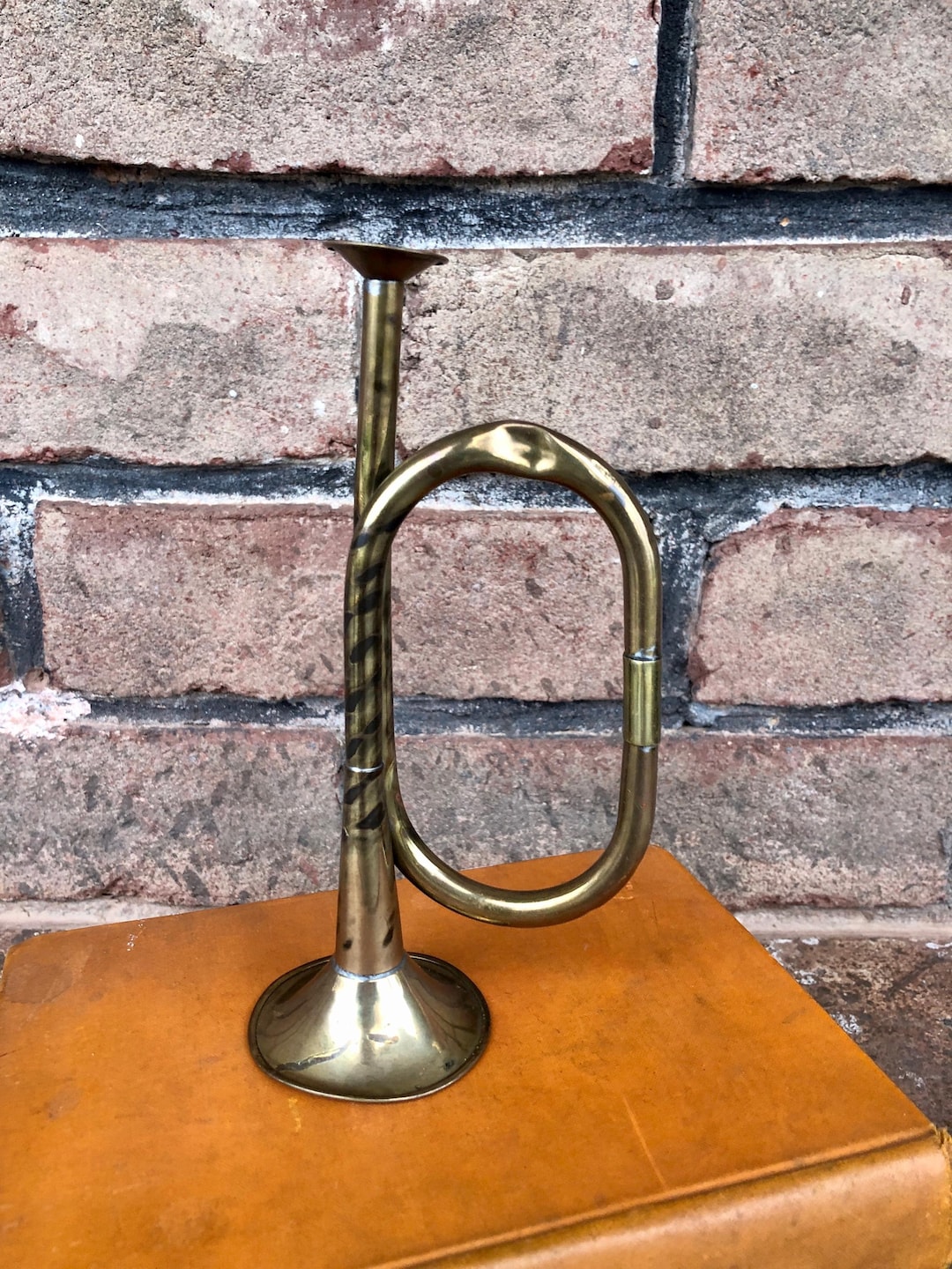 Vintage Small Brass Trumpet, Brass Holiday Decor, Horn Decor, Small ...