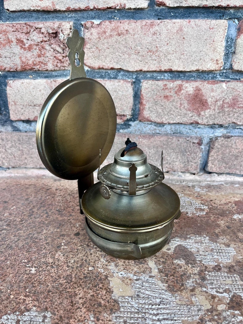 Vintage Metal Oil Lamp, Wall Mount Oil Lamp, Table Top Metal Oil Lamp ...