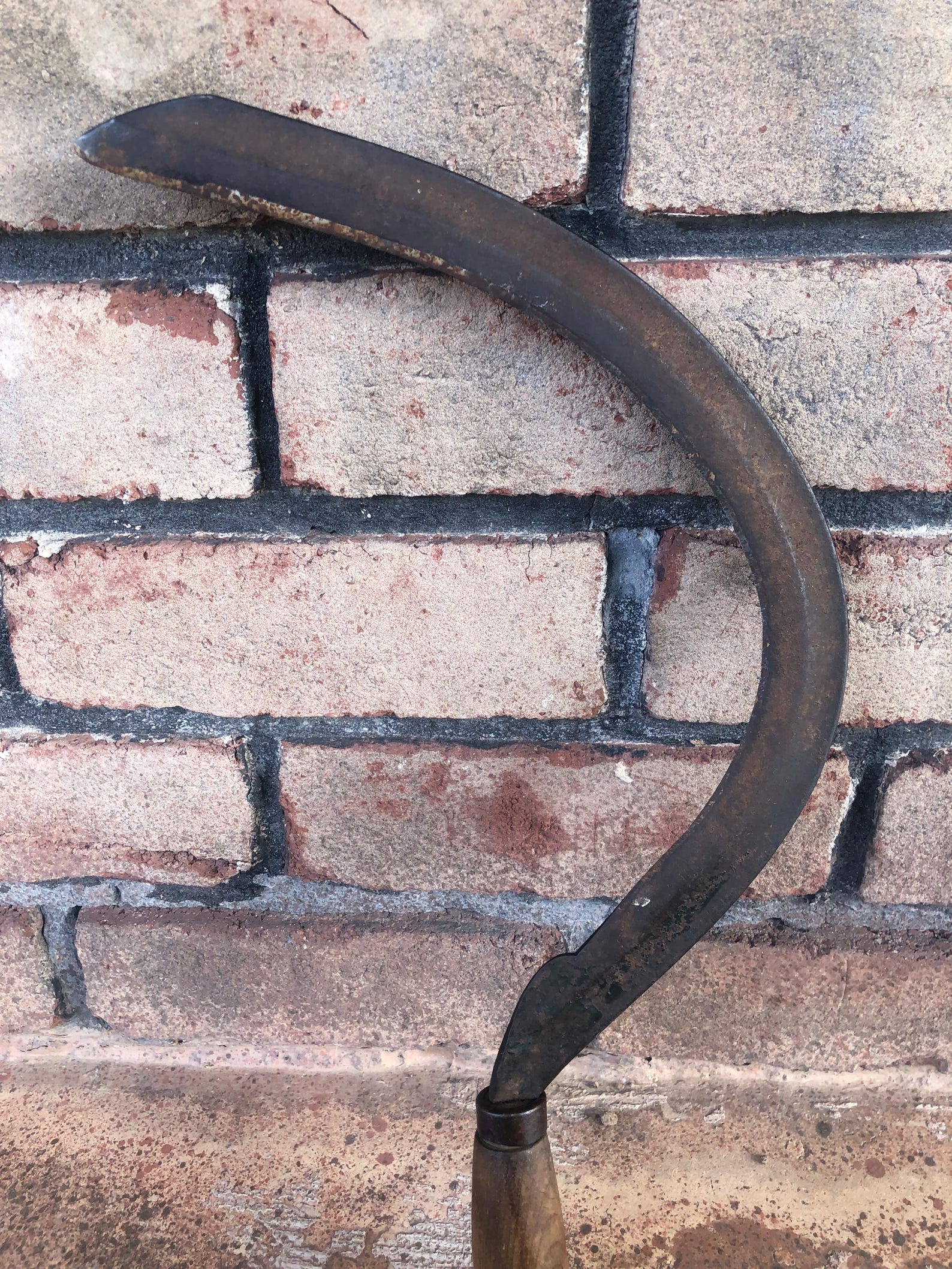 Vintage Hand Held Sickle, Hand Held Scythe, Wood Handle Sickle, Garden ...