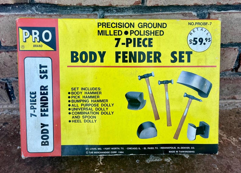 Vintage Body Fender Hammer & Dolly Set: Auto Body Tools, New in Box - Etsy