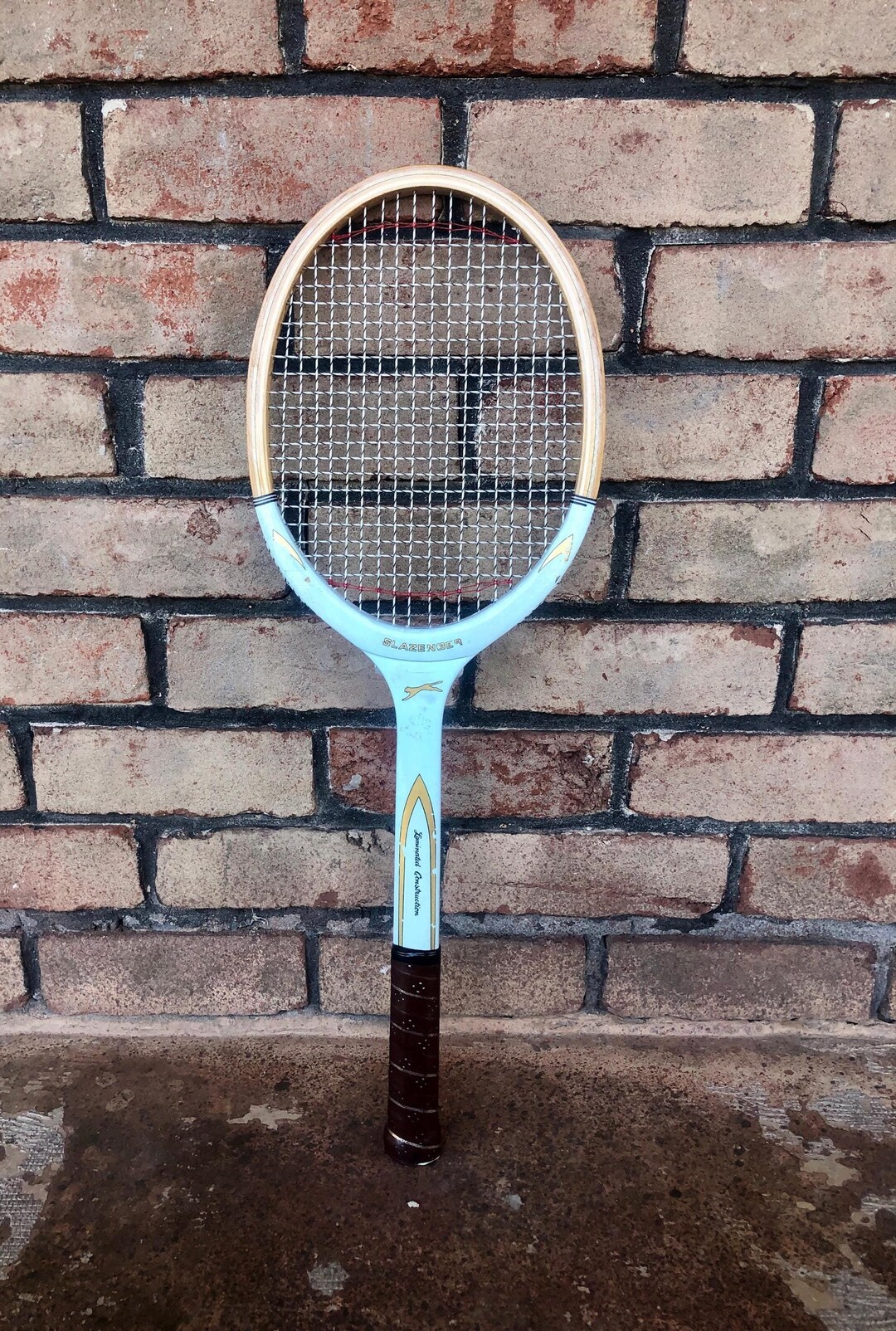 Vintage Slazenger Tennis Racquet, Blue Tennis Racket, Racket Decor ...