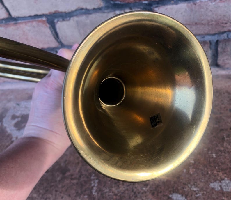 Vintage Large Brass Horn, Horn Decor, Decorative Horn, Christmas Horn ...