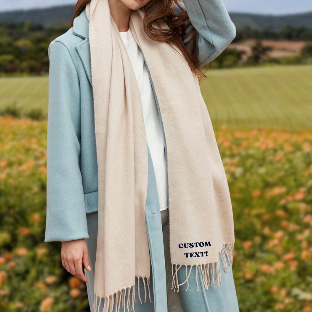 Personalized Embroidered Scarf – Custom Wool Scarf With Name ...