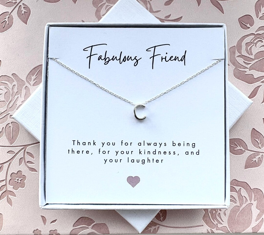 Best Friend Necklace, Sterling Silver Initial Necklace, Fabulous Friend ...