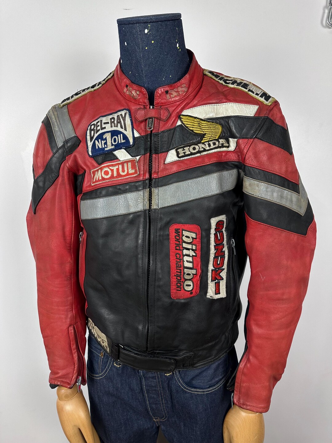 Honda Motul Bitubo Michelin Suzuki Racing Vintage Leather Moto IXS ...