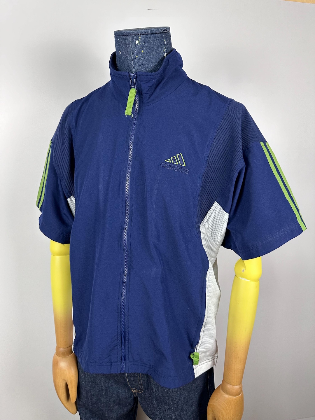 Adidas Originals Mens Vintage 90s Blue Green Track Tracksuit Top Jacket ...