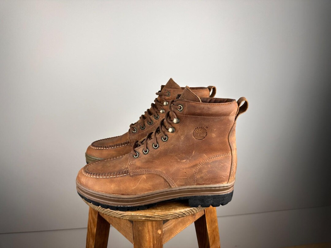 Timberland Moc Toe Boots Mens Shoes Brown Nubuck Leather Size US11 Made ...