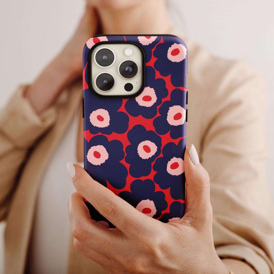 Mid Century Scandinavian Floral Phone Case: Retro Scandinavian Design ...