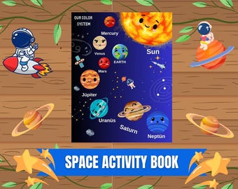 Space Activity Book for Kids, Printable Space Coloring, Printable Space ...