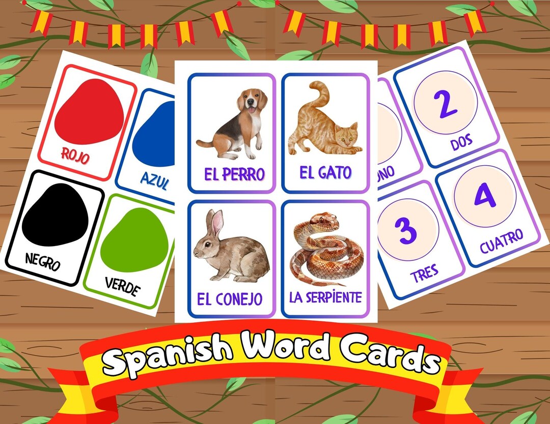 Spanısh Word Cards - Etsy
