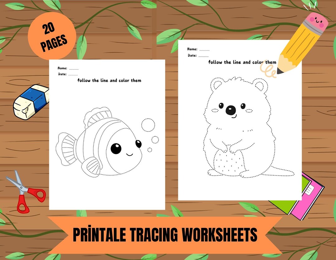 PRINTABLE TRACING WORKSHEETS - Etsy