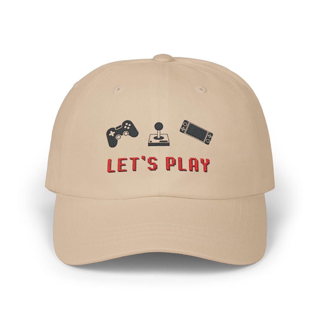 Gamer Dad Cap / Baseball Hat Embroidered in Red and Black With Gaming ...