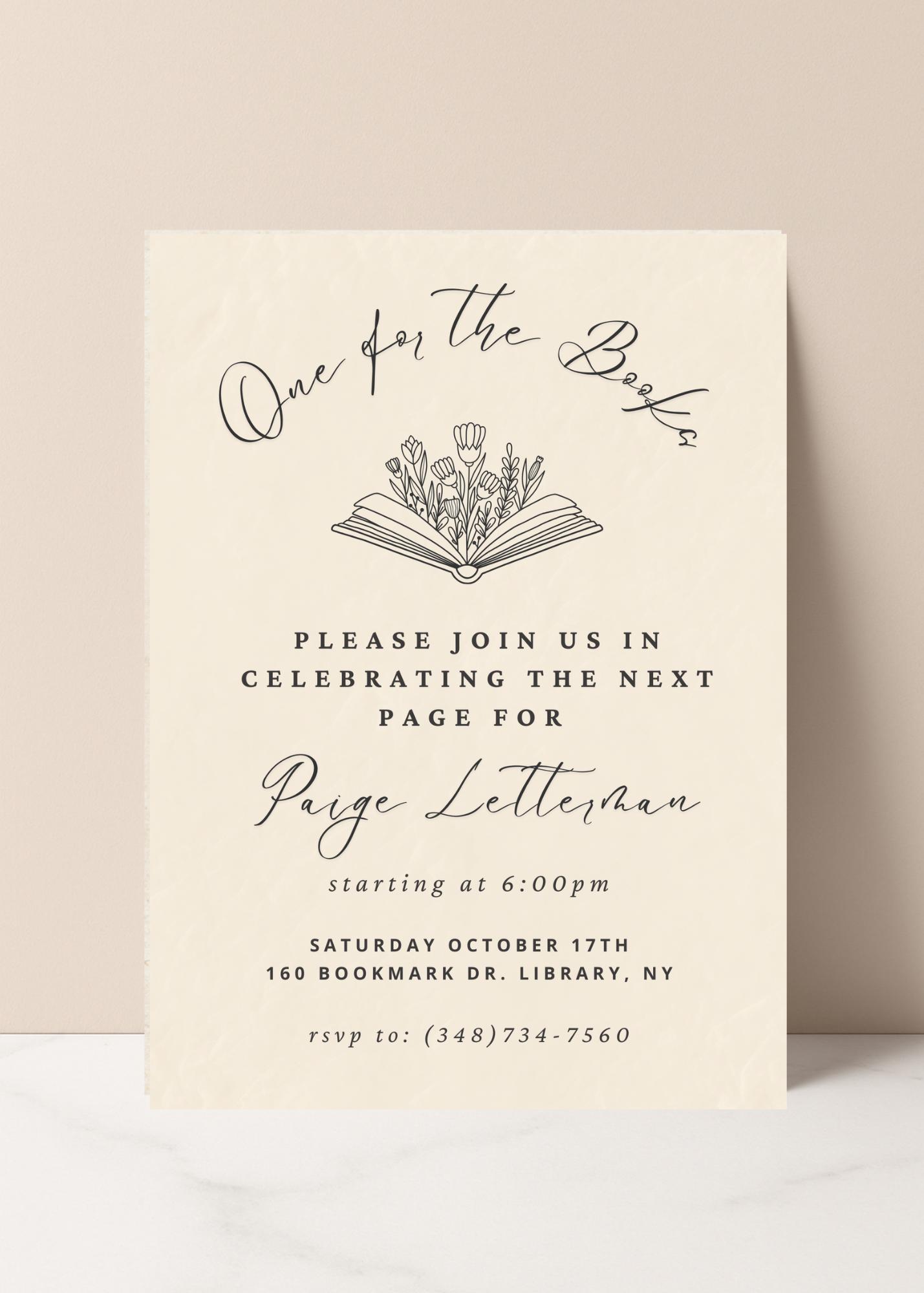 Book Themed Party Invitation: Editable Template (digital Download) - Etsy