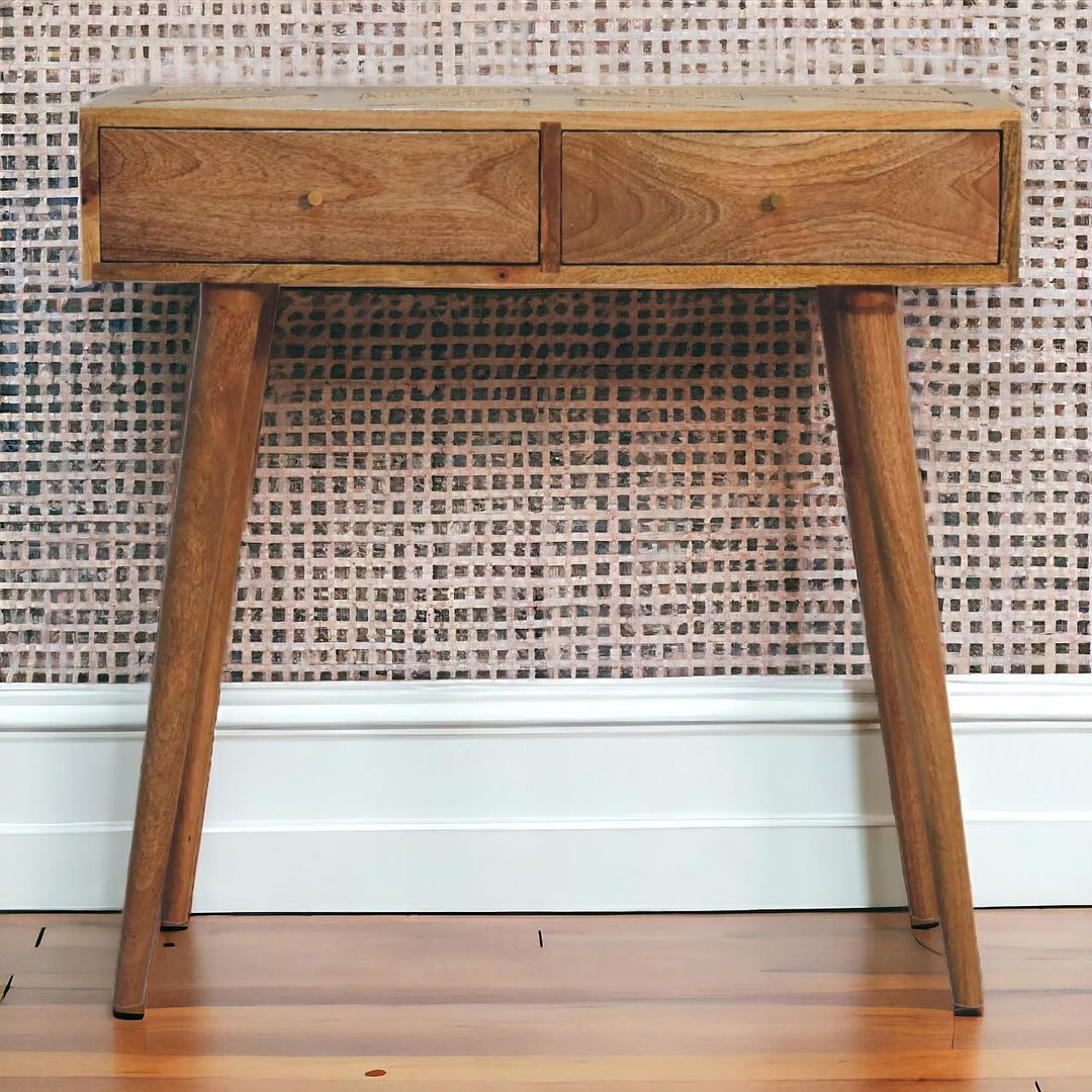 Aztec Console Table, Long Standing Table, Midcentury Modern Furniture ...