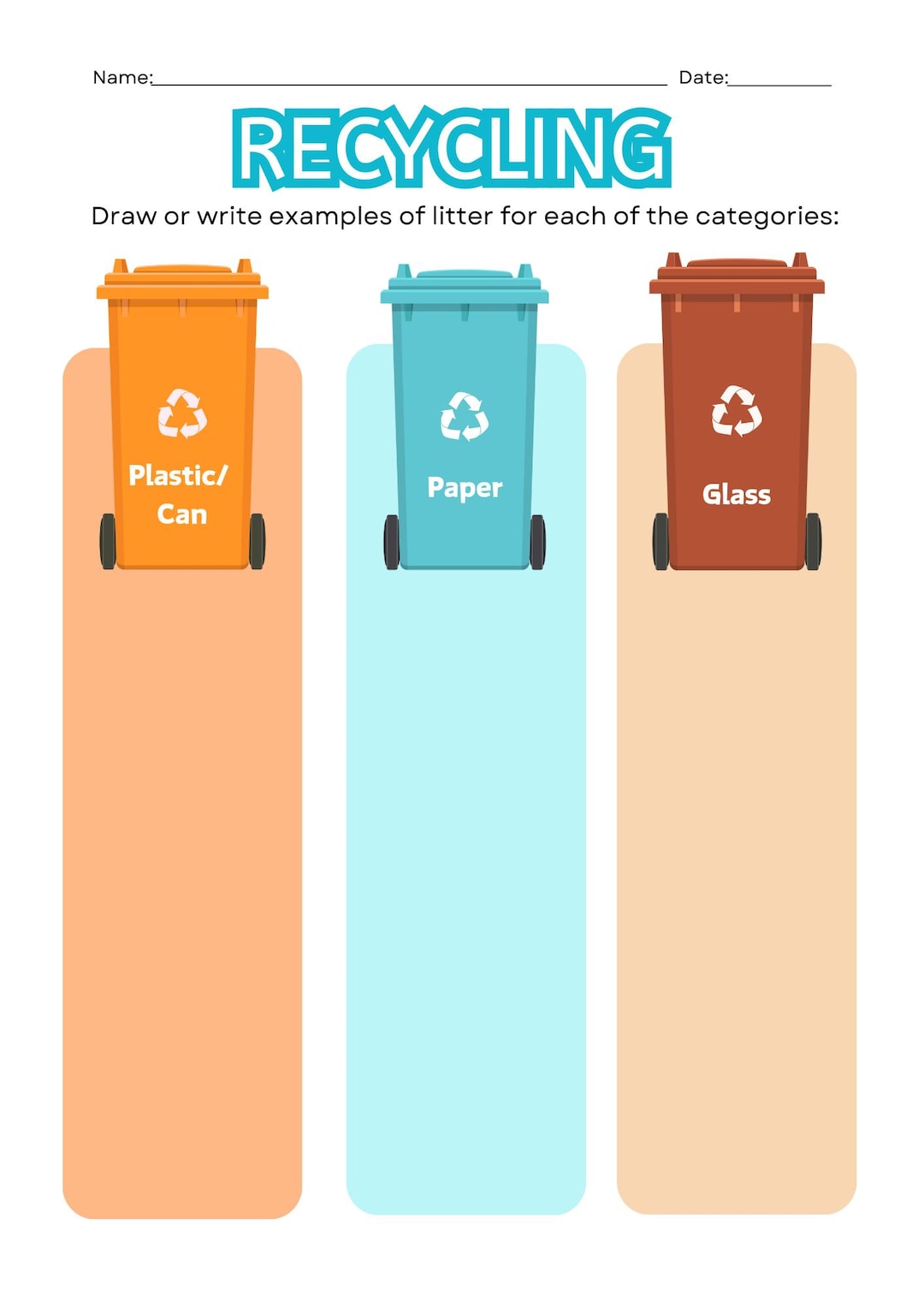 Editable Recycling Template for Canva – Organize Your Recyclables by ...