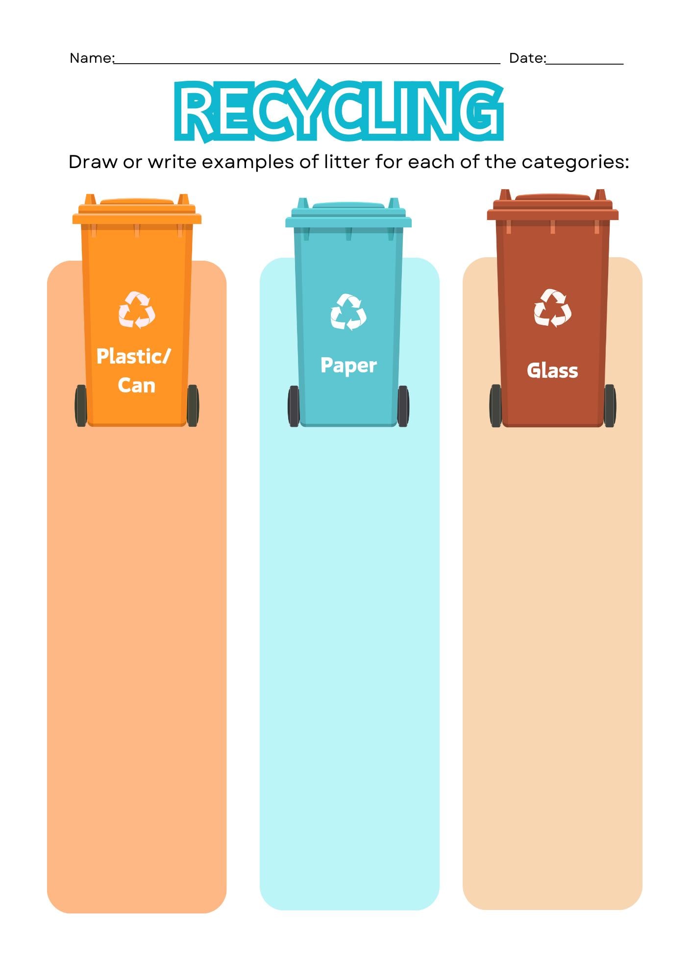 Editable Recycling Template for Canva – Organize Your Recyclables by ...