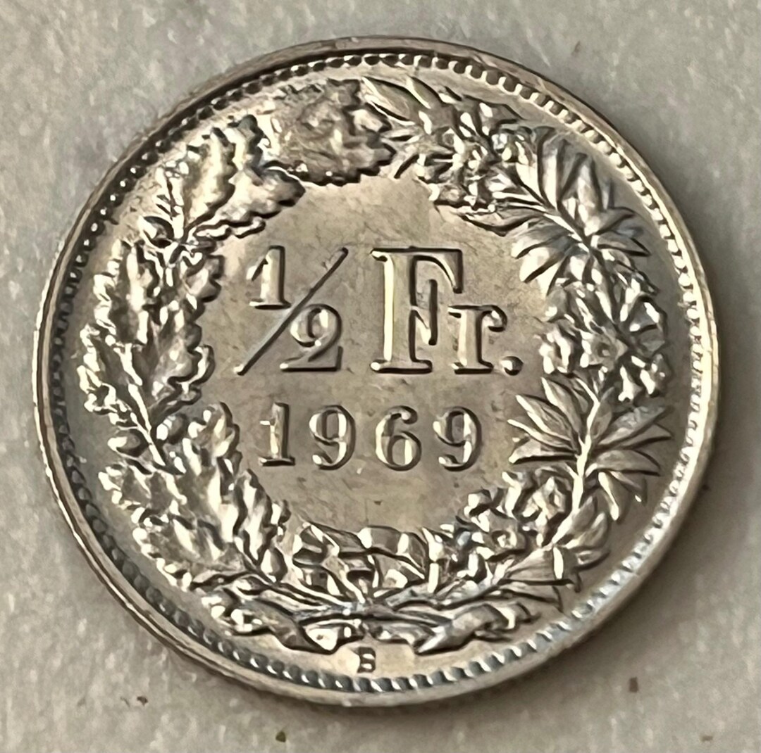 1969 Switzerland 1/2 Franc Coin - Etsy