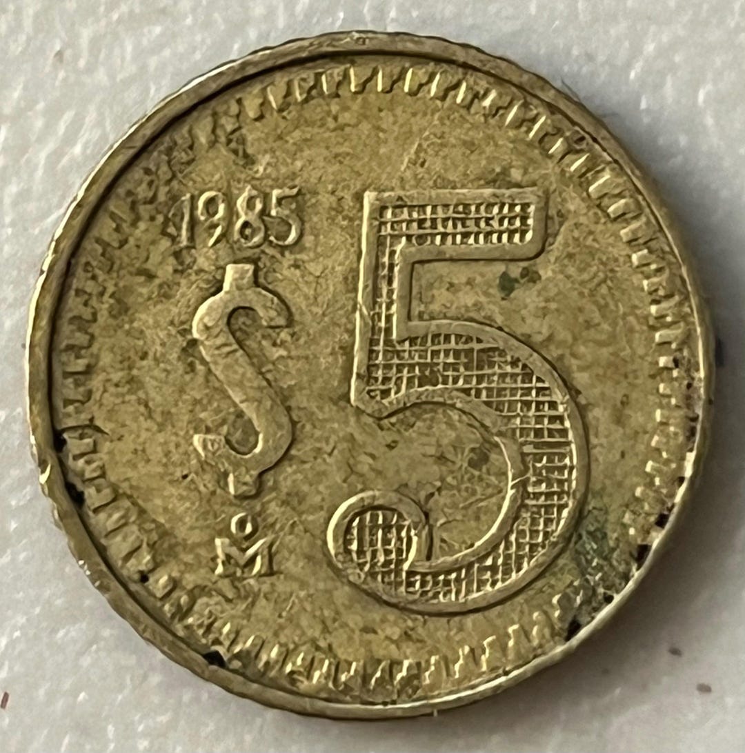 1985 Mexican 5 Peso Coin - Etsy