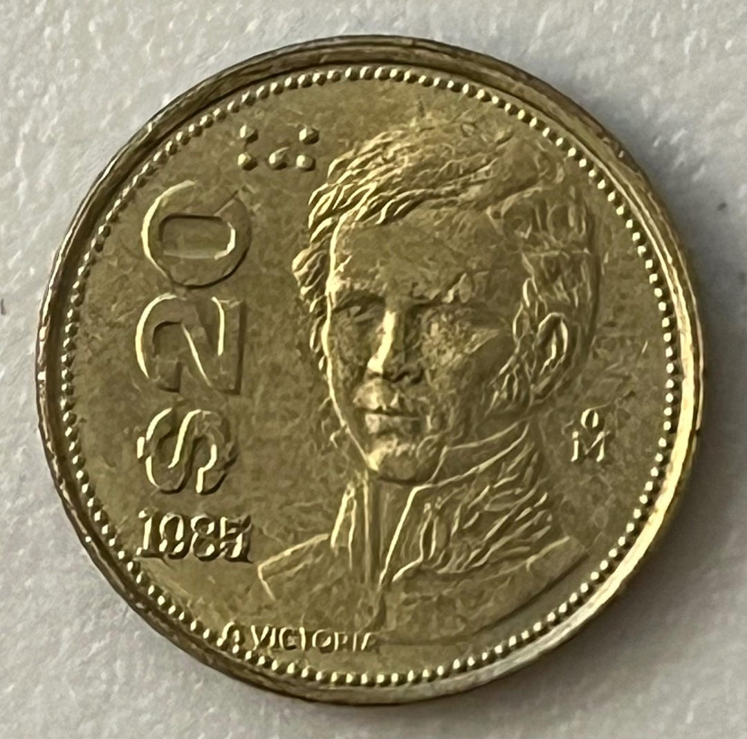 1985 Mexican 20 Peso Coin - Etsy