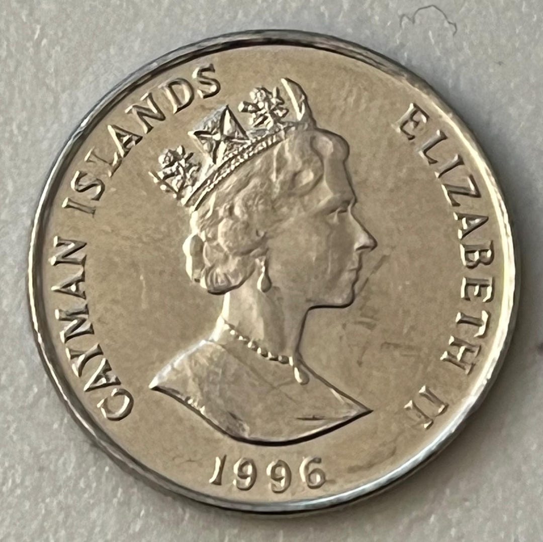 1996 Cayman Islands 25 Cents Coin - Etsy