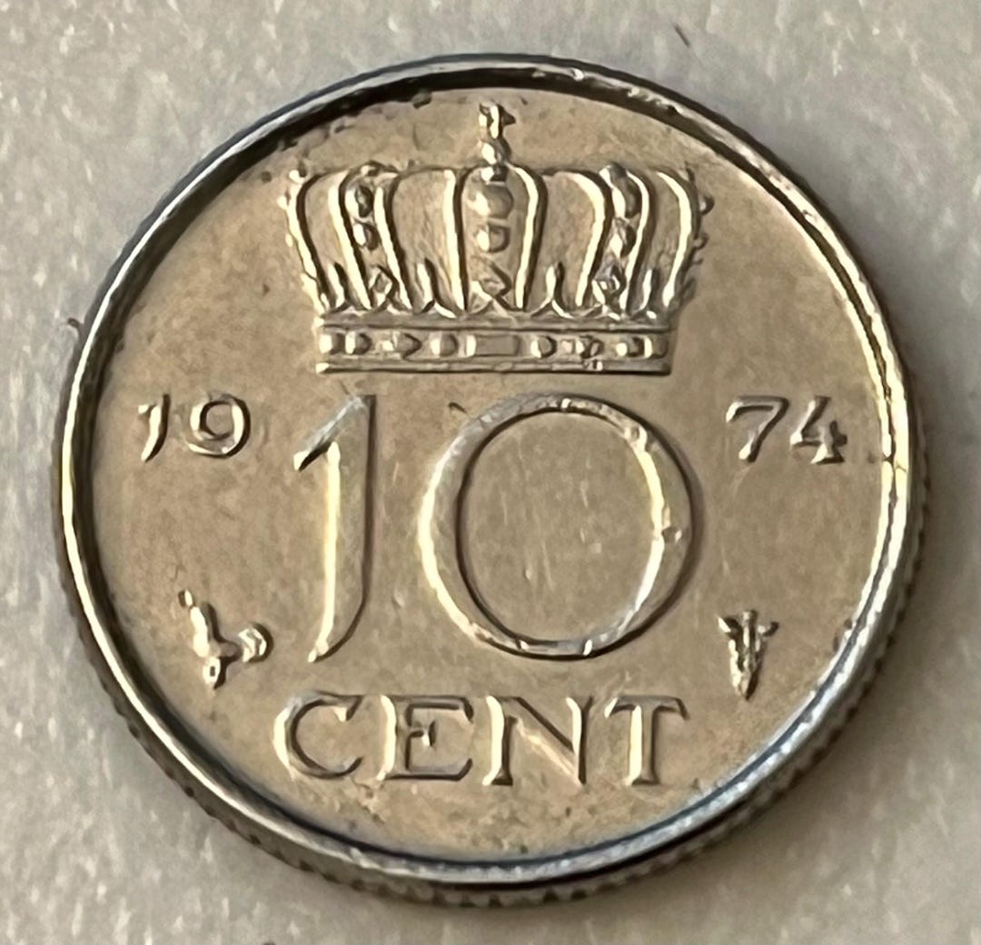 1974 Netherlands 10 Cent Coin - Etsy