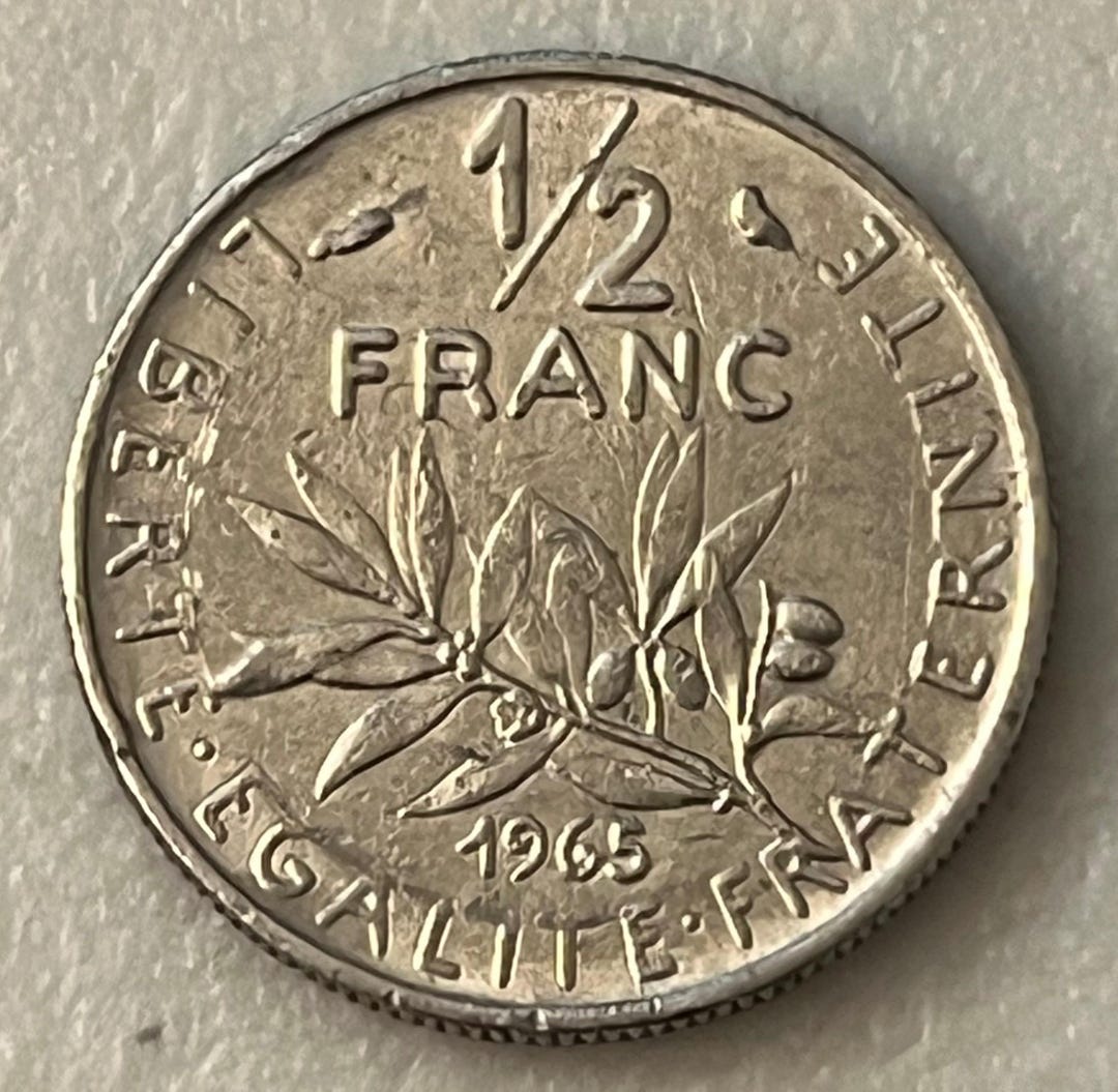 1965 France 1/2 Franc Coin - Etsy