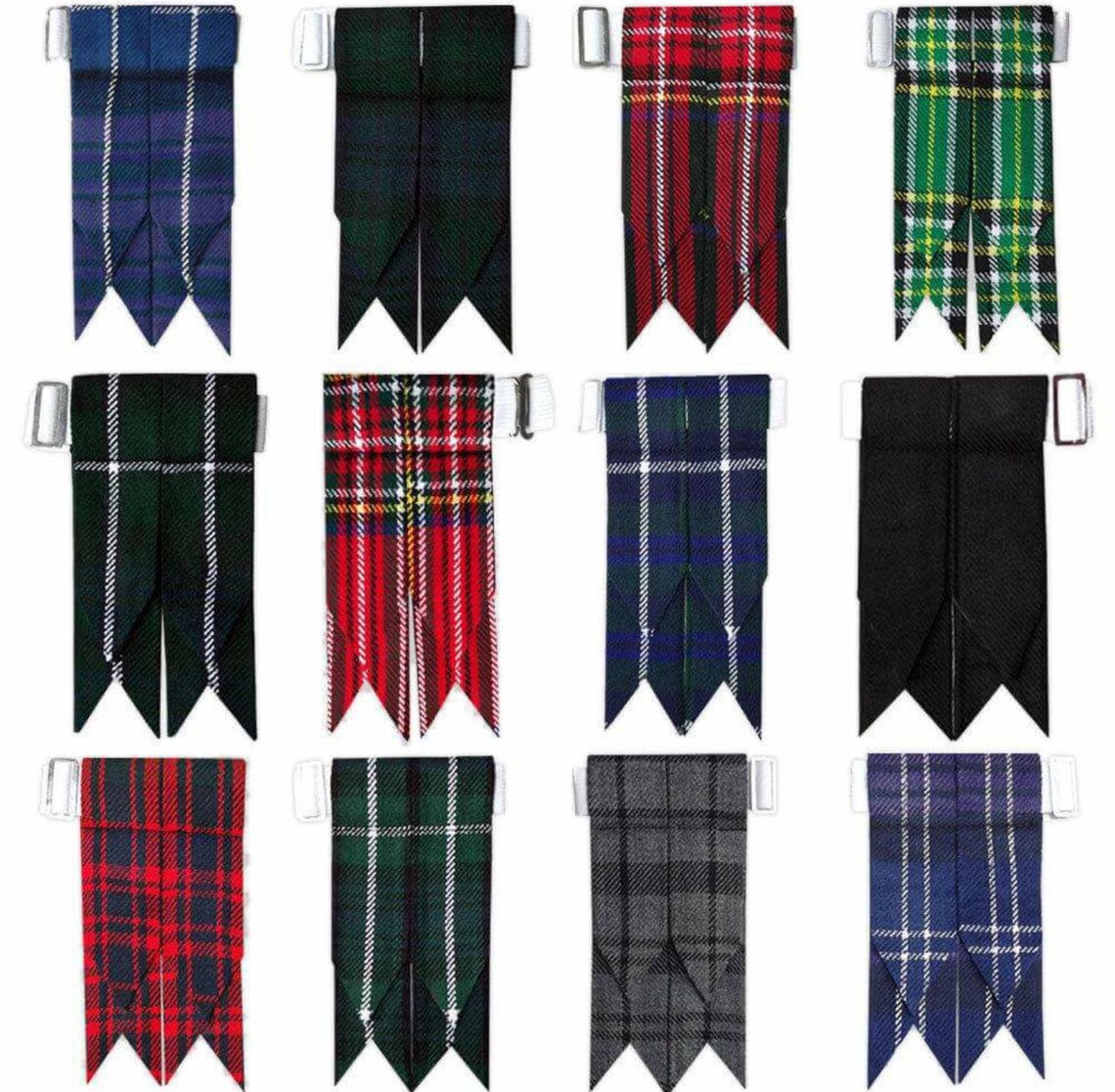 Scottish Kilt Hose Socks Flashes in Various Tartans / Acrylic Wool Tartan Flashers - Etsy