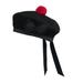 Scottish Highland Balmoral Bonnet | Black Wool Balmoral Cap | Military ...