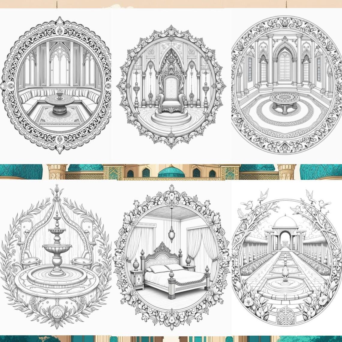 Ottoman Palace Mandala 1 - Grayscale Coloring Pages| Printable A4 ...
